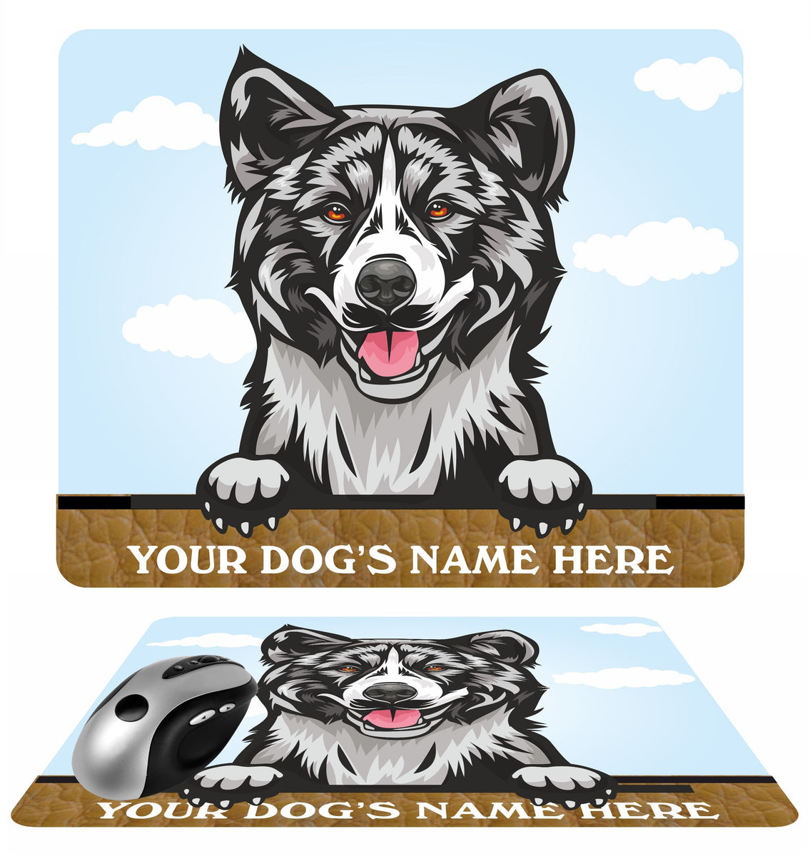Personalised Dog Breed Mousemat, Your Dogs Name With Cartoon Style Pee ...